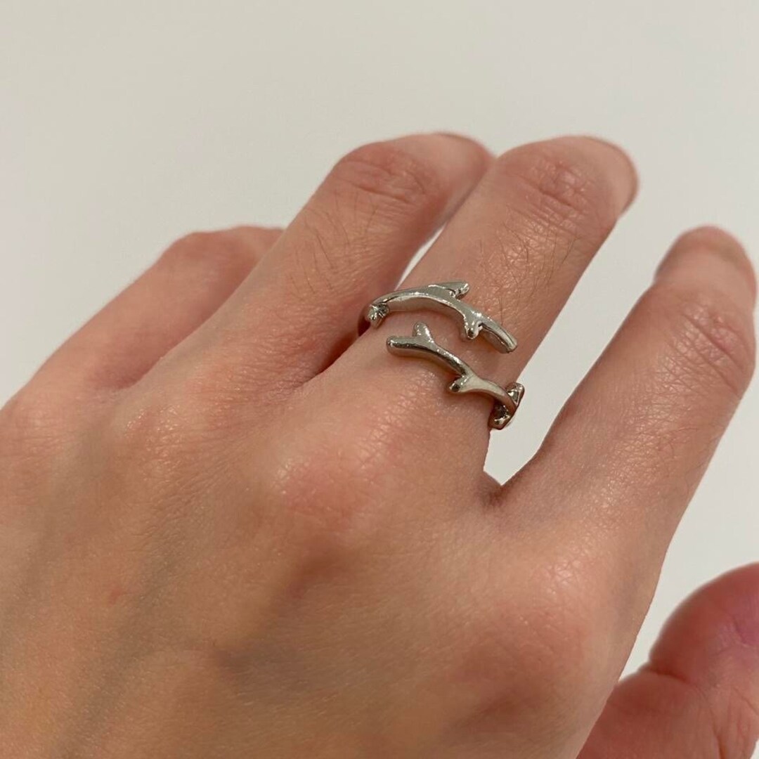 Olive Leaf Ring, Adjustable Laurel Ring, Wrap Around Leaf Ring, Dainty ...