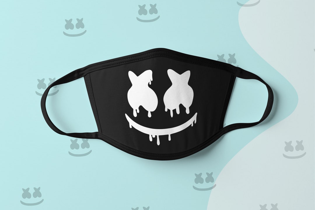 Marshmello Black Face Mask Glow-in The-dark Cotton Face Mask - Etsy