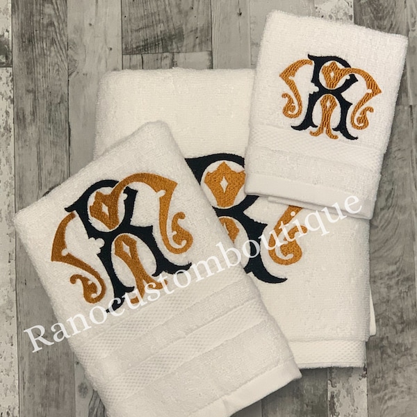 Letter L Bath Towel Monogram - Etsy