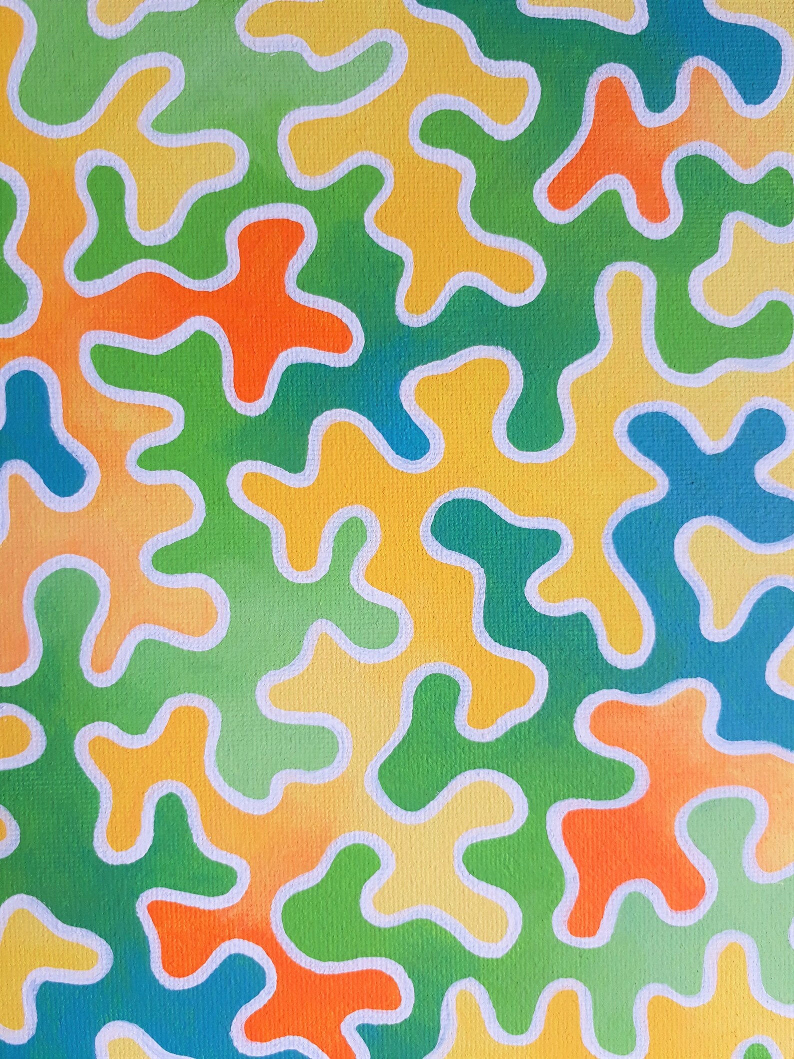 Bright Color Abstract Squiggle Painting on Stretched Canvas - Etsy