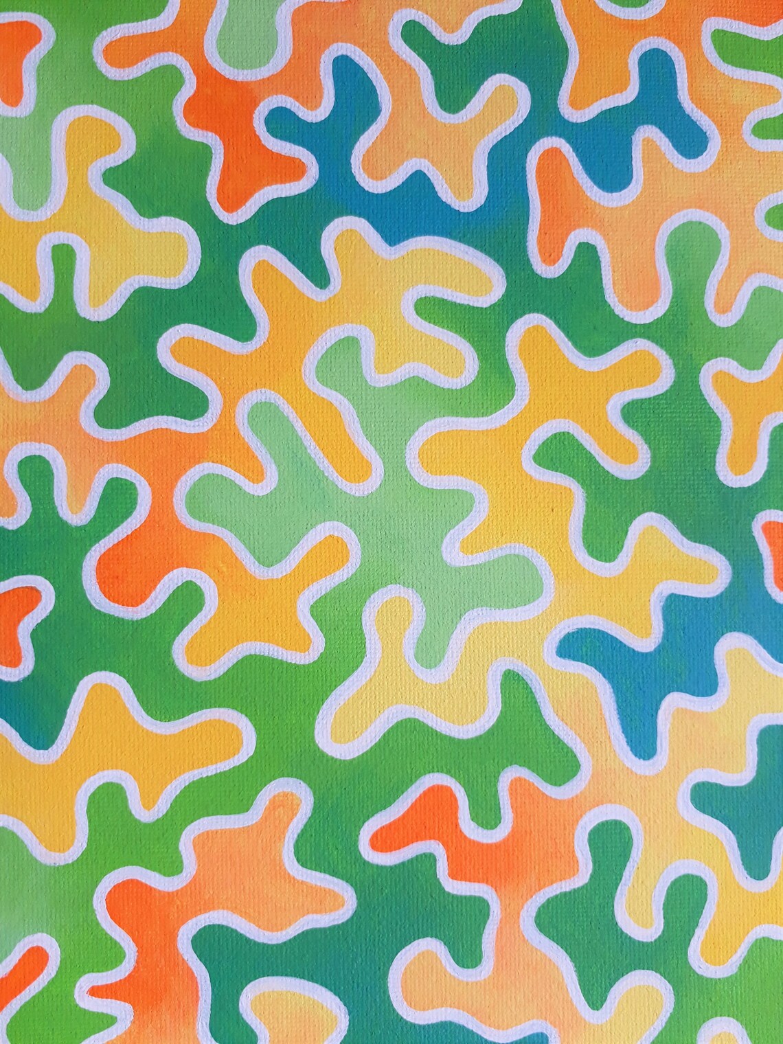 Bright Color Abstract Squiggle Painting on Stretched Canvas - Etsy