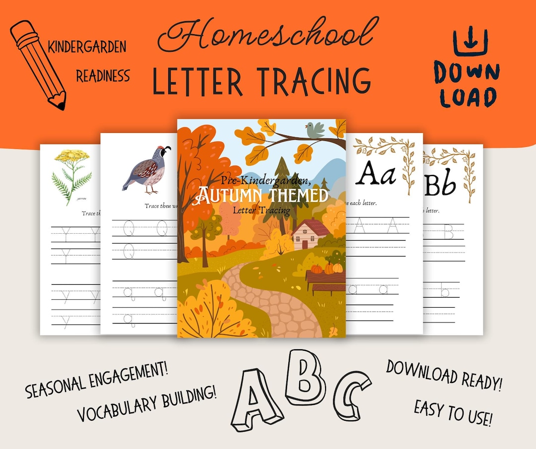 Preschool Fall-themed Mini Unit | A-Z Handwriting Practice | Homeschool ...