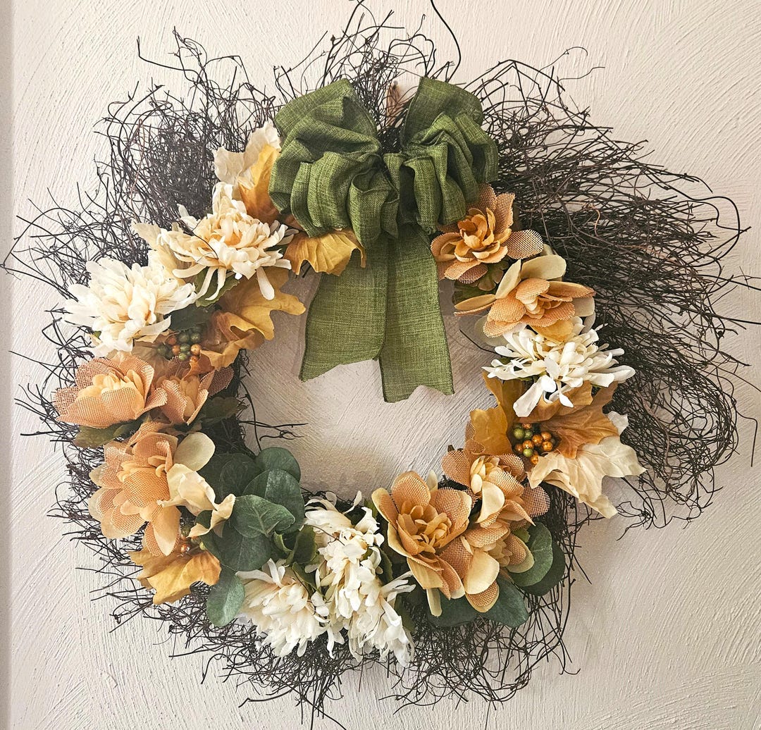 16 Inch Wreath, Grapevine, Front Door Wreath, Wall Wreath, Artificial ...