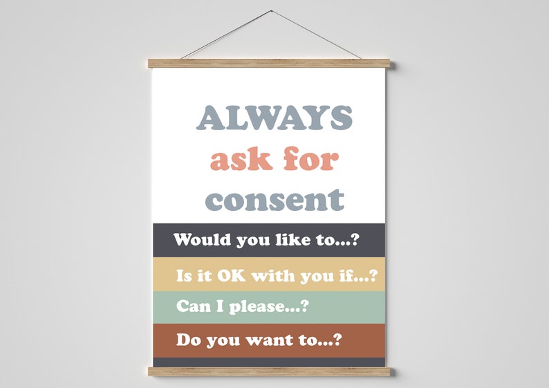 Consent Education Poster, Consent Print, School Psychologist, School ...