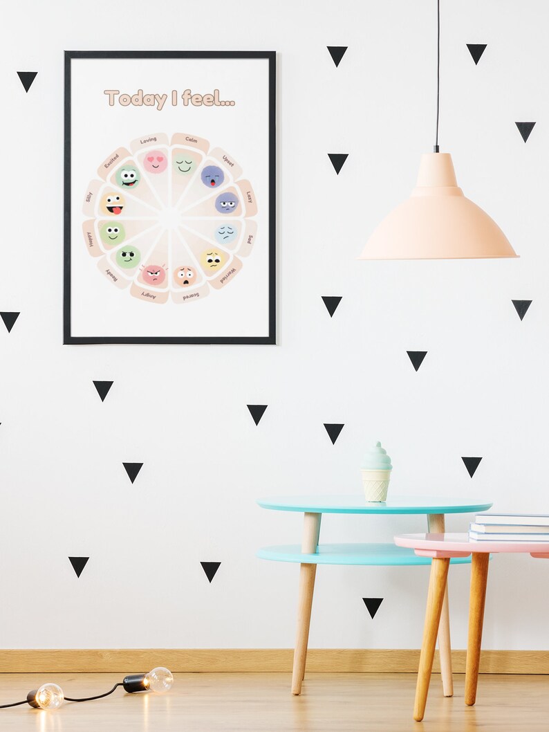 Emotions Wheel Poster, Feelings Poster, School Psychology Digital ...