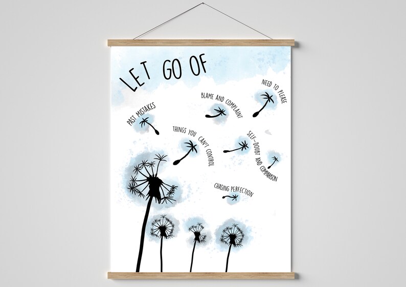 Let Go of Print, Therapy Office Decor, Coping Skills Poster, School ...