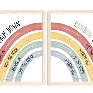 Calm Down Rainbow Breathing, Mindful Breathing,grounding Technique ...