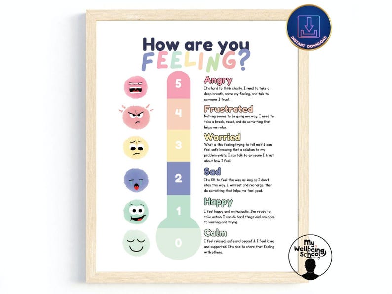 Feelings Chart for Classrooms, Emotional Regulation Posters Bundle for ...