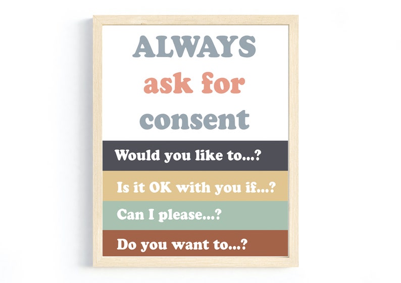 Consent Education Poster, Consent Print, School Psychologist, School ...