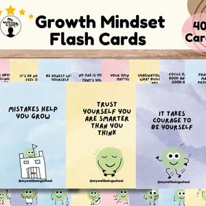 Growth Mindset Quote Cards, Inspirational Flashcards for School ...