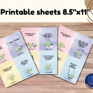 Growth Mindset Quote Cards, Inspirational Flashcards for School ...