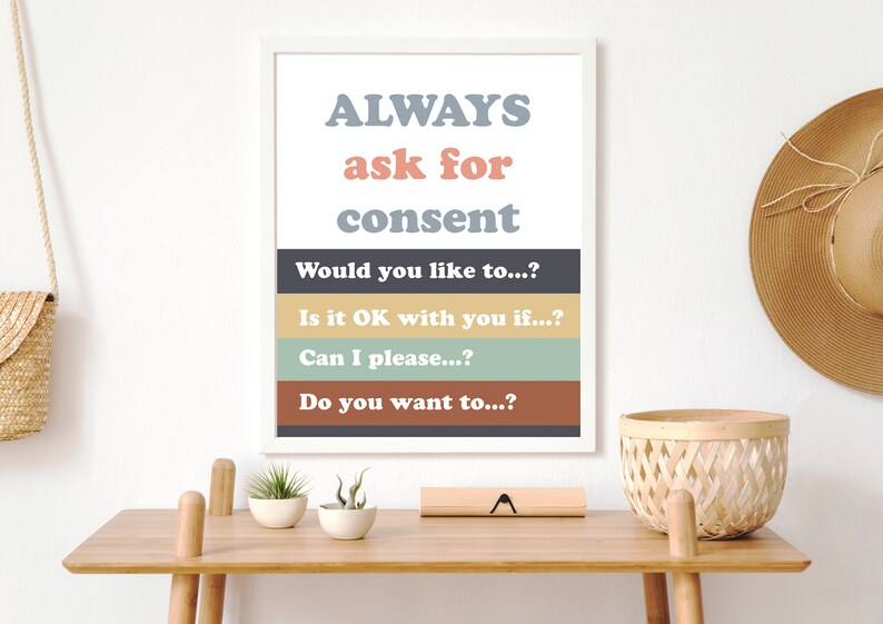 Consent Education Poster, Consent Print, School Psychologist, School ...