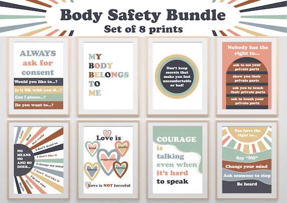 Body Safety Rules Poster Set Teach Kids Consent Posters Boho - Etsy Canada