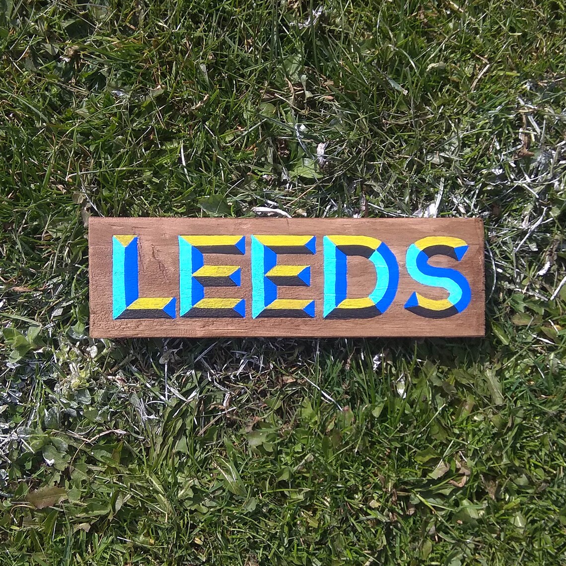 Hand-painted Wooden LEEDS Sign / Plaque Made From Reclaimed - Etsy UK