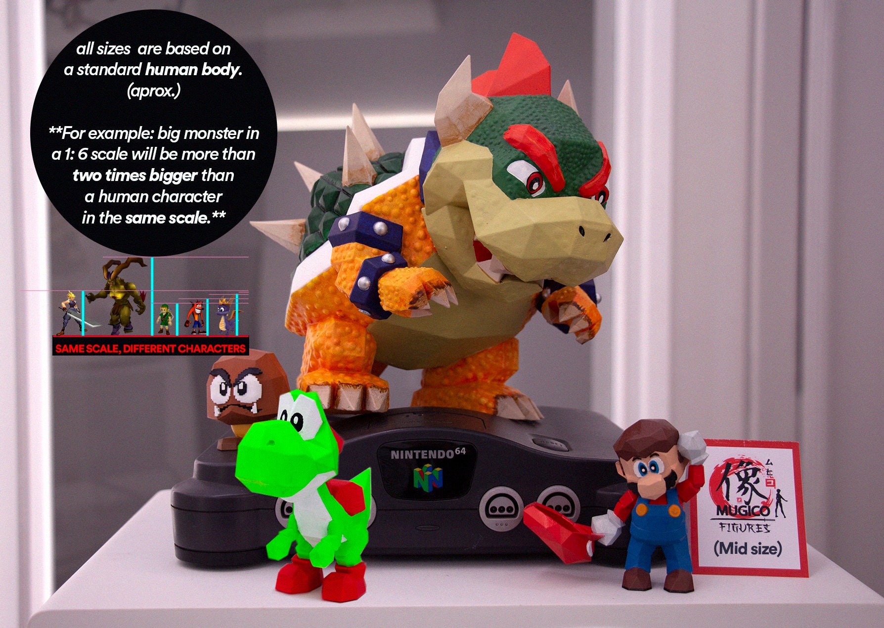 SUPER MARIO 64 I 06 BOWSER Figure mid Size SM64 1996 - Etsy Canada