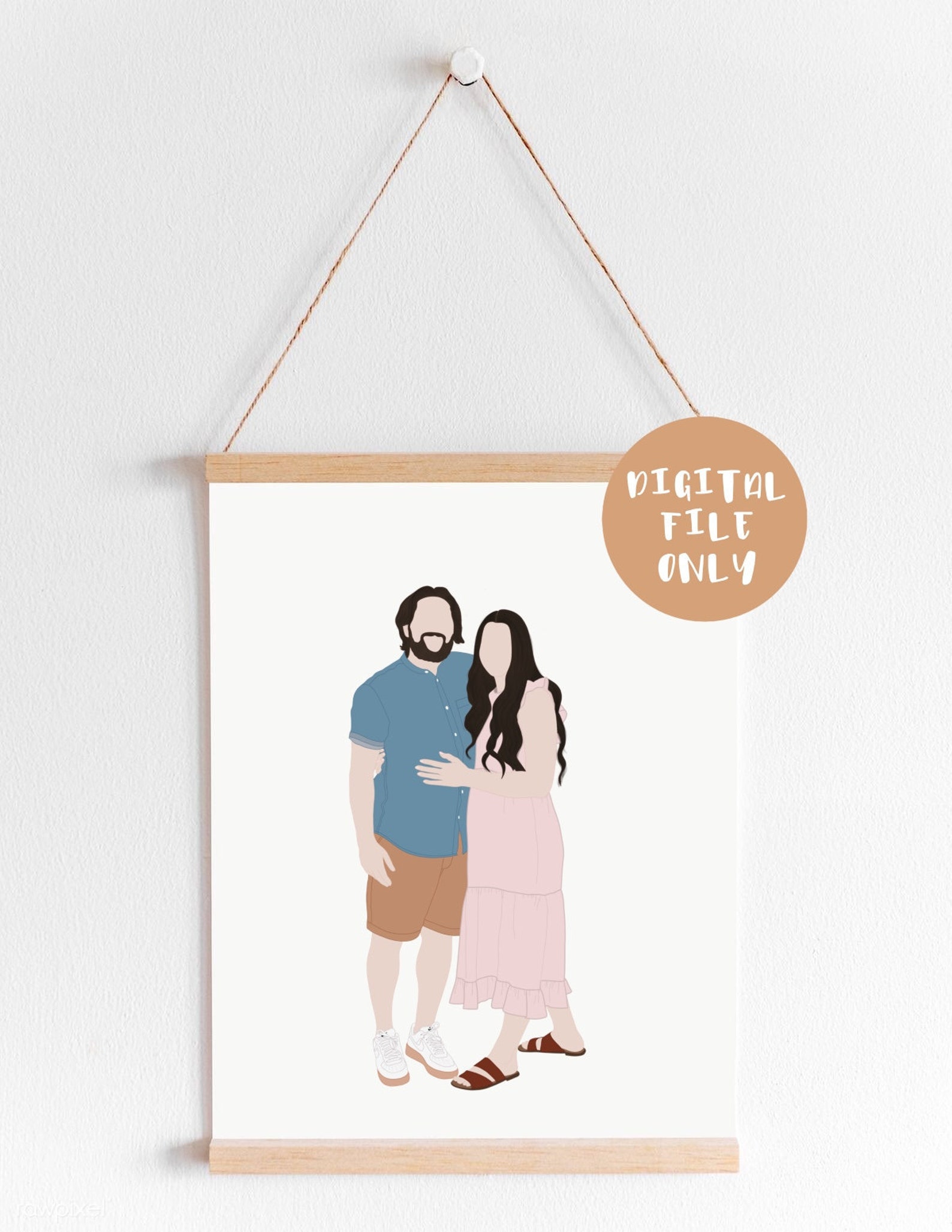 Custom Digital Portraits Personalized Family Portrait - Etsy