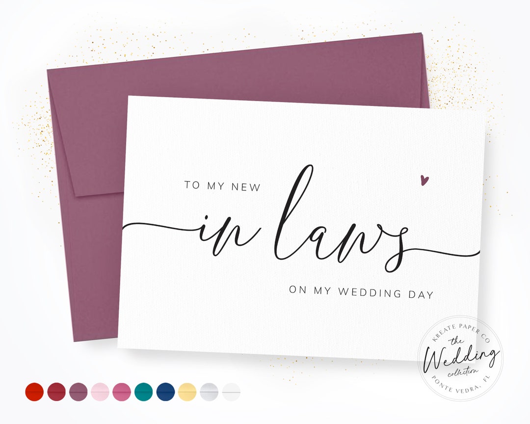 To My New In-laws on My Wedding Day | Mother in Law Wedding Day Card ...