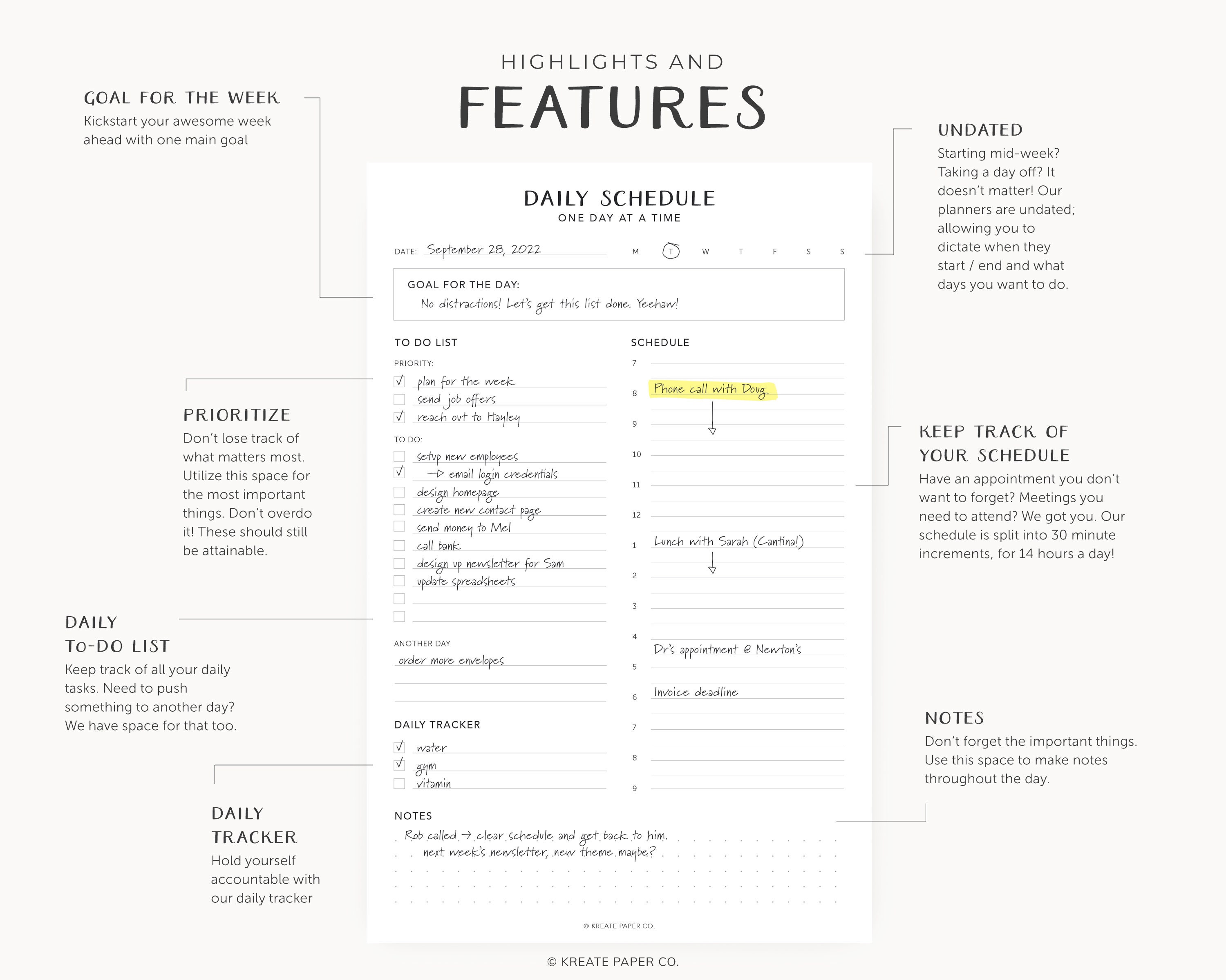 Daily Planner Notepad Daily to Do List Undated Daily - Etsy