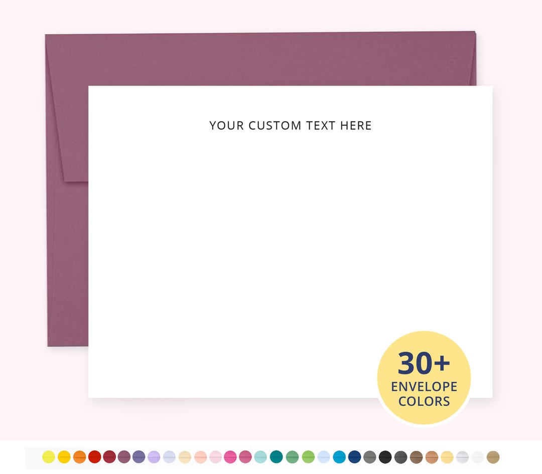 Custom Text Notecards, Personalized Note Cards & Envelopes, Custom ...