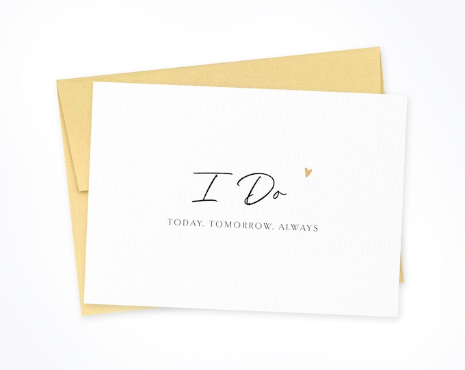 I Do Card, Groom Wedding Day Card, Heart Bride Wedding Day Card, See ...