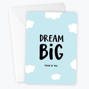 Dream Big, Congratulations Card, Graduation Card, New Job, Graduate ...