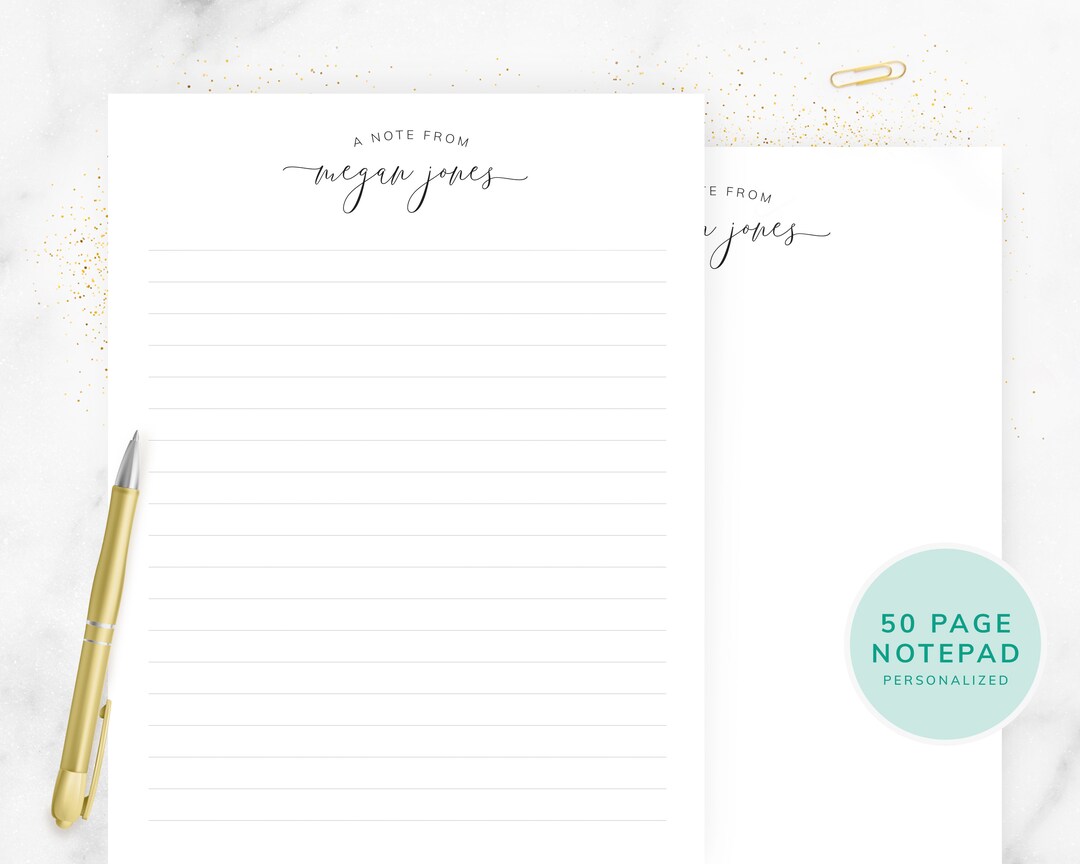 Personalized Notepad, Signature Notepad, Custom Stationery ...