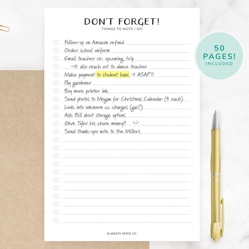 Fridge List Magnet - Etsy