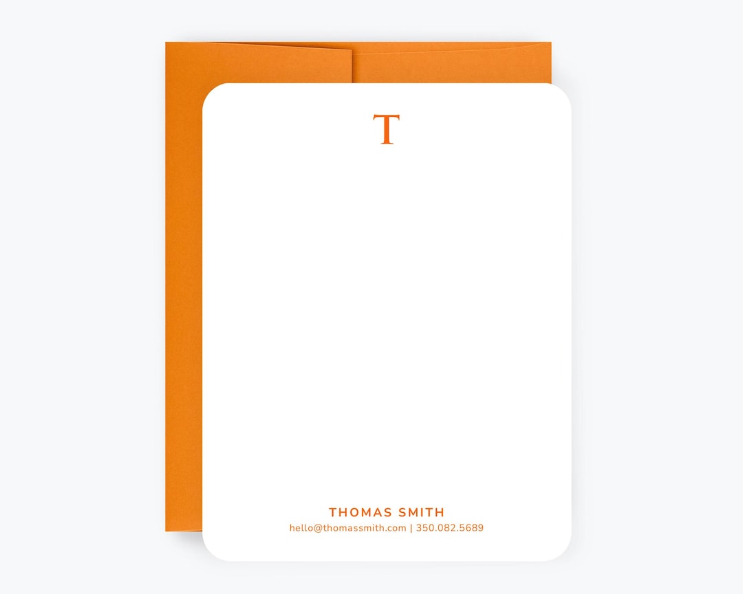 Personalized Note Cards & Envelopes, Initial Notecards, Personalized ...