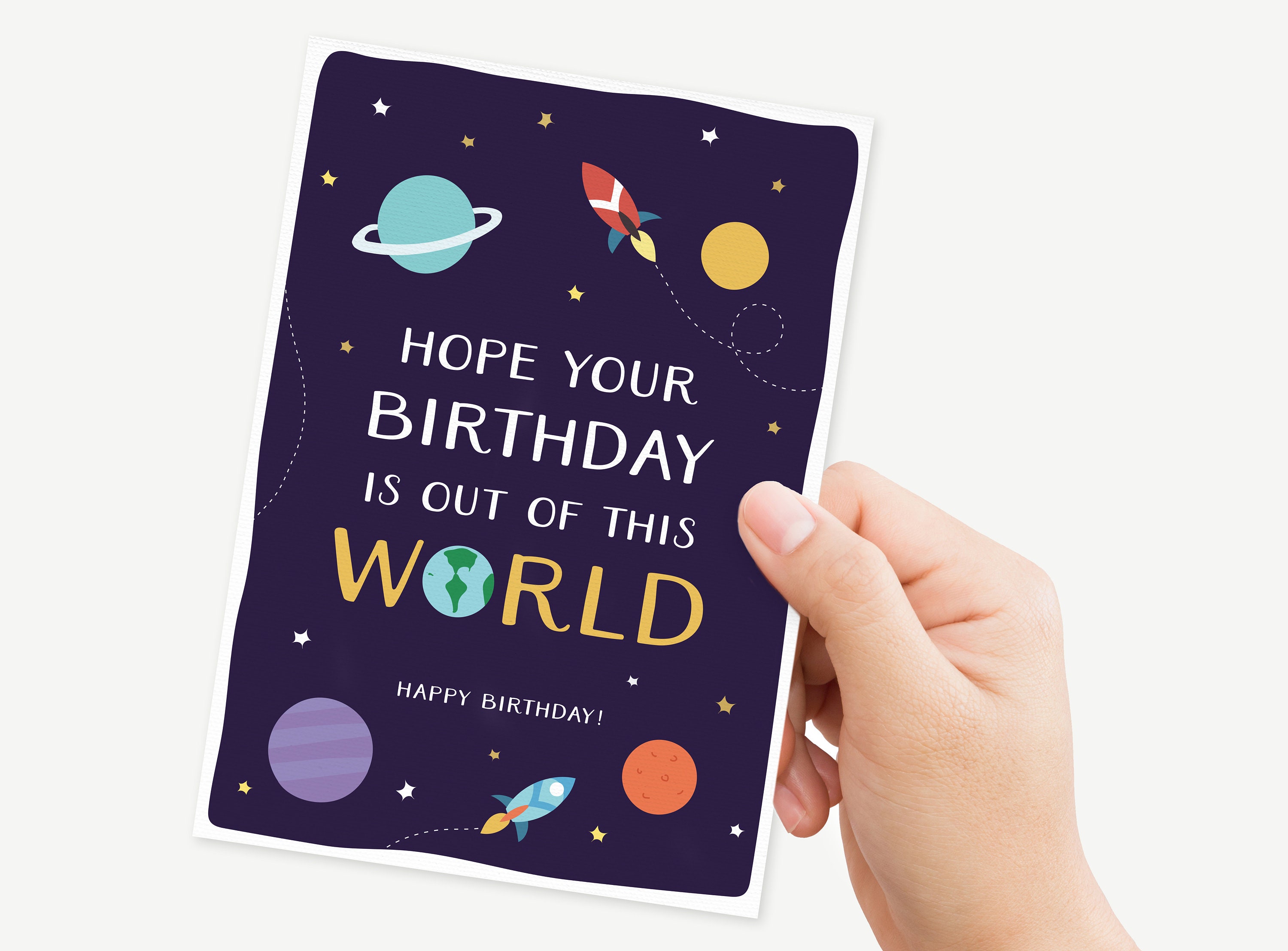 Space Birthday Card Out Of This World Birthday Card Kids | Etsy