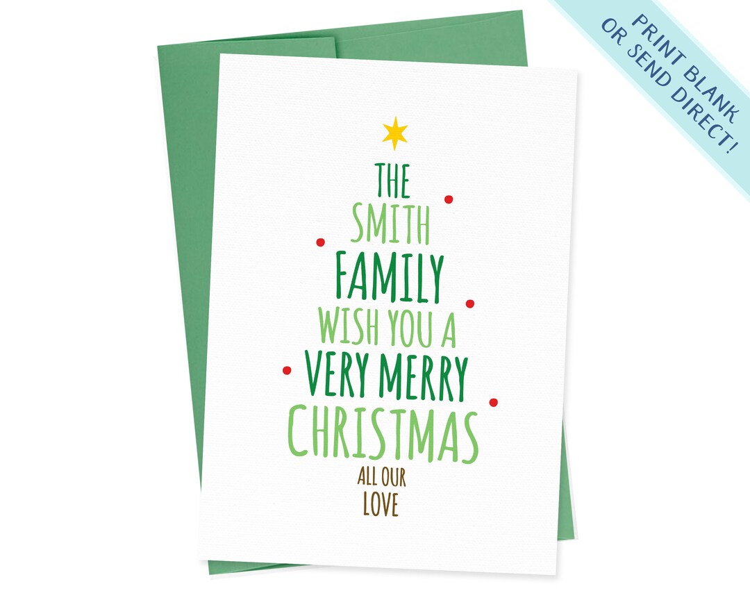 Personalized Family Christmas Card | Christmas Tree Card | Cute ...