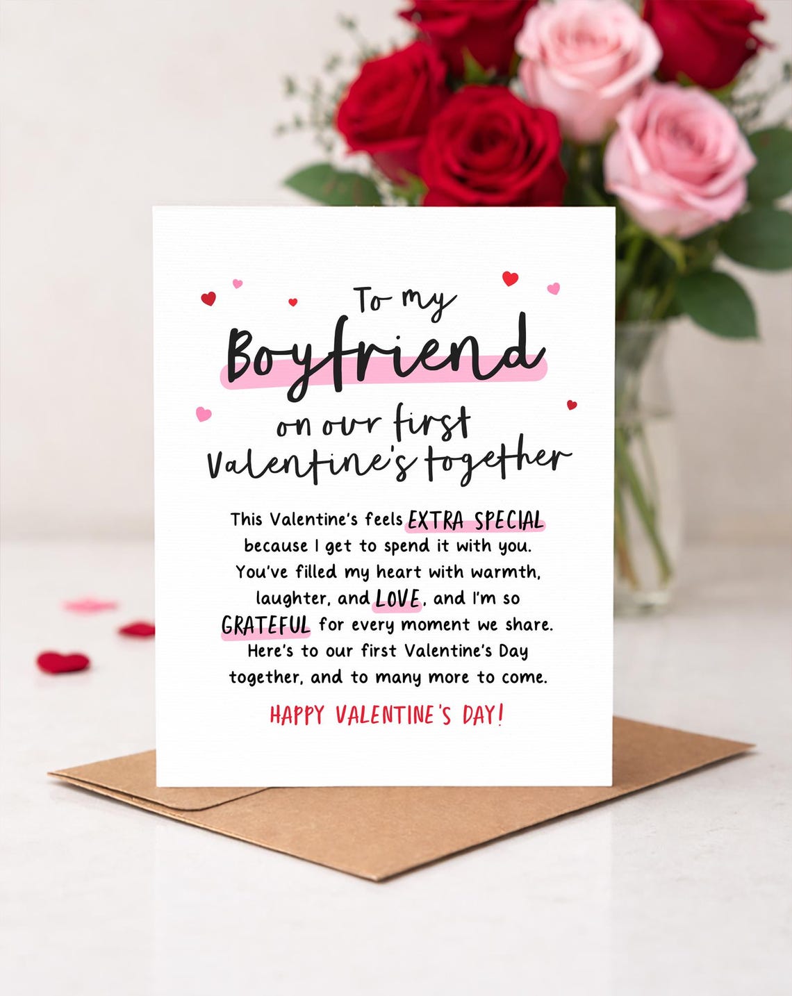 To My Boyfriend on Our First Valentine's Together, Valentine's Card ...