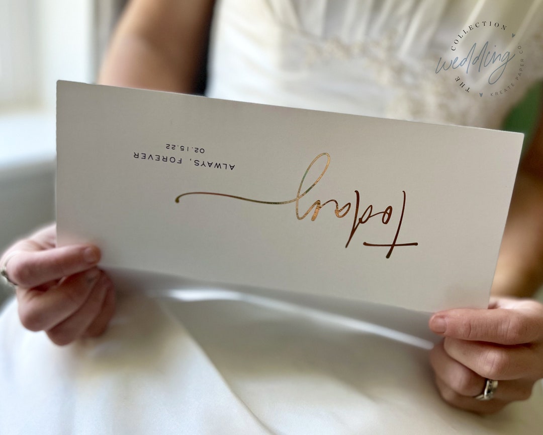 Today, Always, Forever Dated Gold Foild Card, Note to Groom, Note to ...
