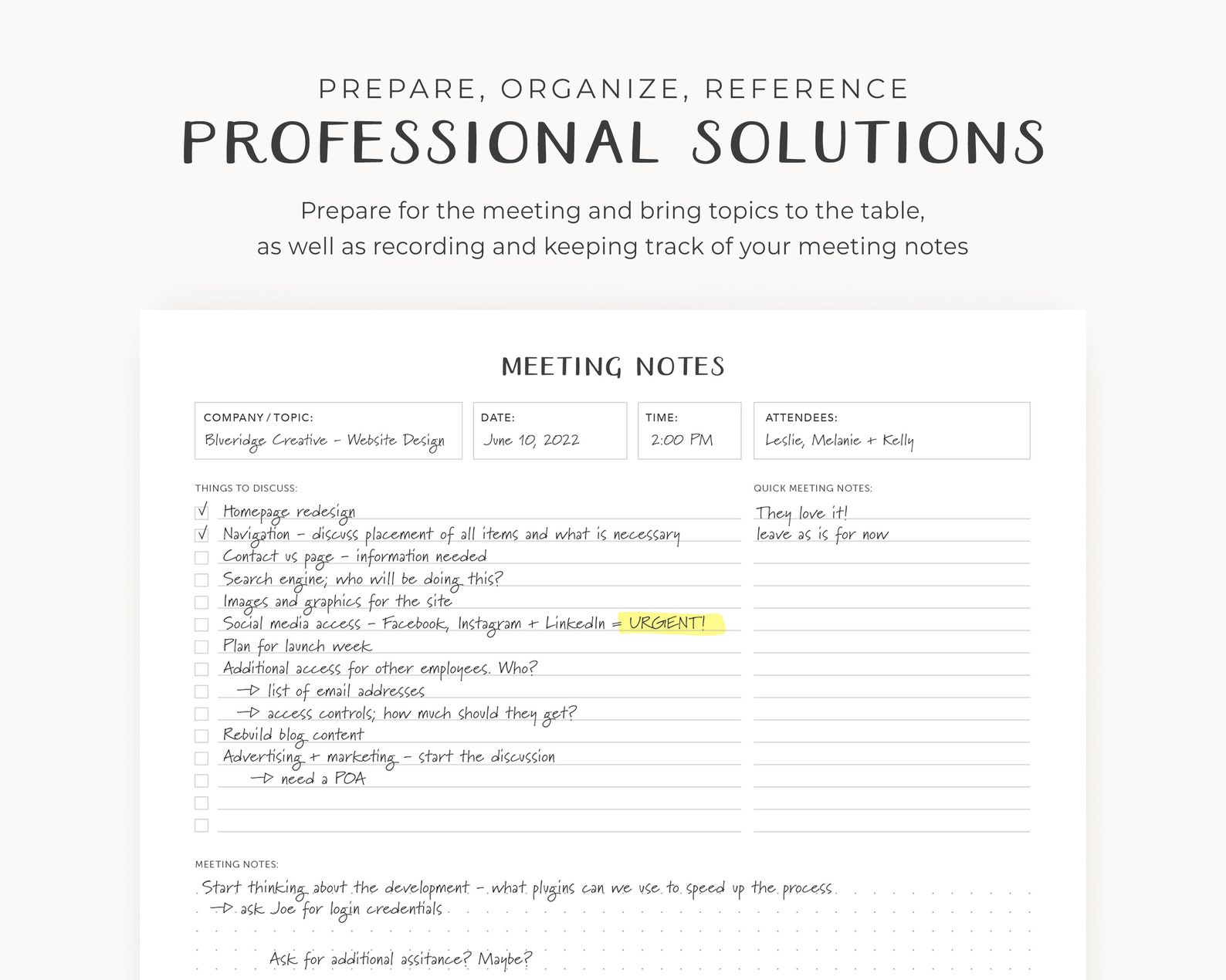 Meeting Agenda Printable, Meeting Notes, Planner, Meeting List Template ...