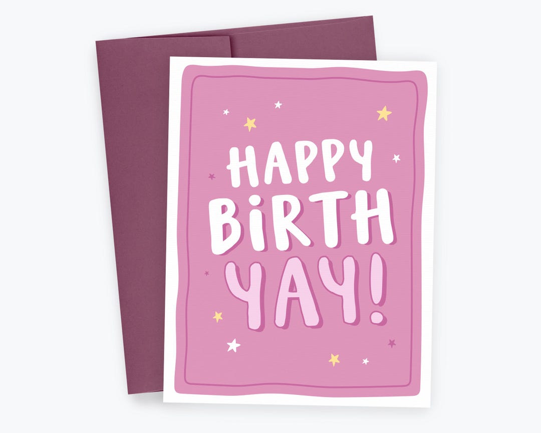 Happy Birth Yay! Card, Fun Bright and Colorful Birthday Greeting Card ...