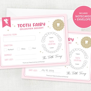 Tooth Fairy Receipt - Cards + Envelopes, Card From Tooth Fairy, Baby ...