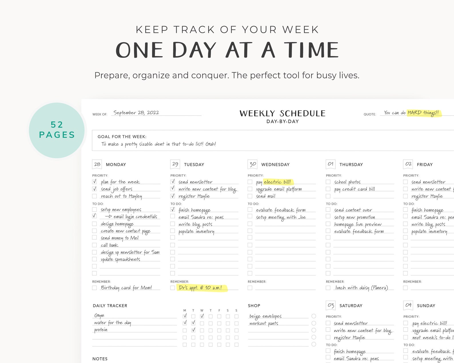 Weekly Planner Notepad Daily to Do List Weekly Desk Pad - Etsy
