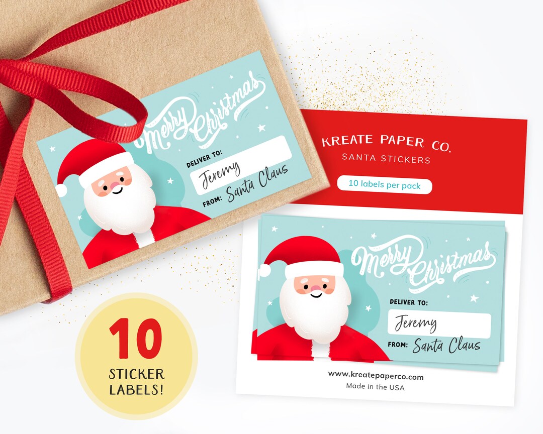 Santa Labels, Official Santa Claus Label, Gift Tag Stickers ...