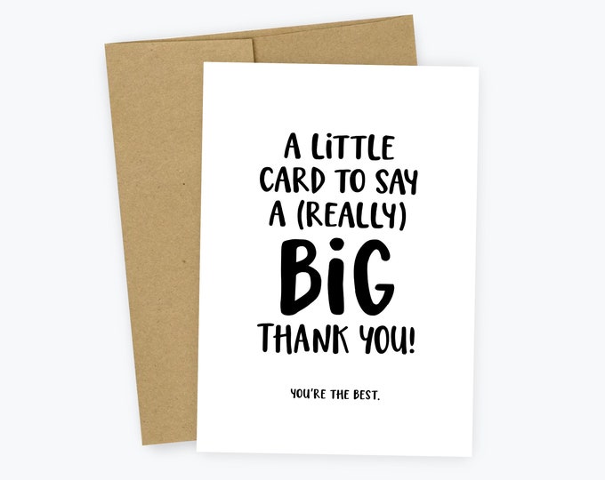Thank You Card Fun Thank You Card Cute Thank You Card Thanks A Bunch ...