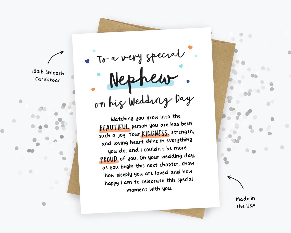 To My Nephew on His Wedding Day, Card to Nephew on His Wedding, Bride ...