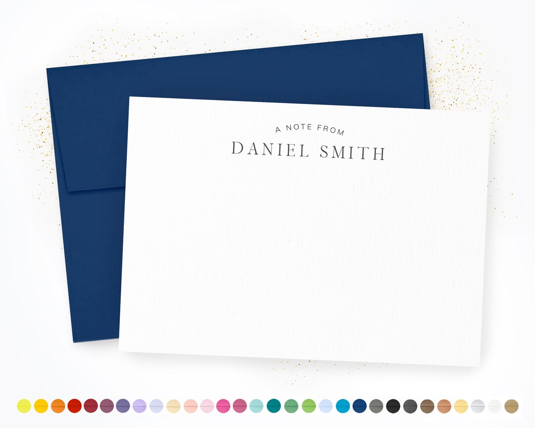 Personalized Note Cards & Envelopes, Signature Flat Notecards, Custom ...