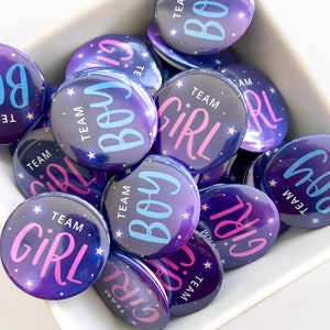 Team Boy Team Girl Buttons - Twinkle, Baby Gender Reveal Party ...