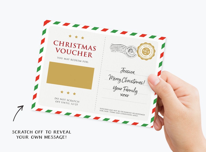 Christmas Scratch-off Voucher Suprise Voucher Personalized - Etsy