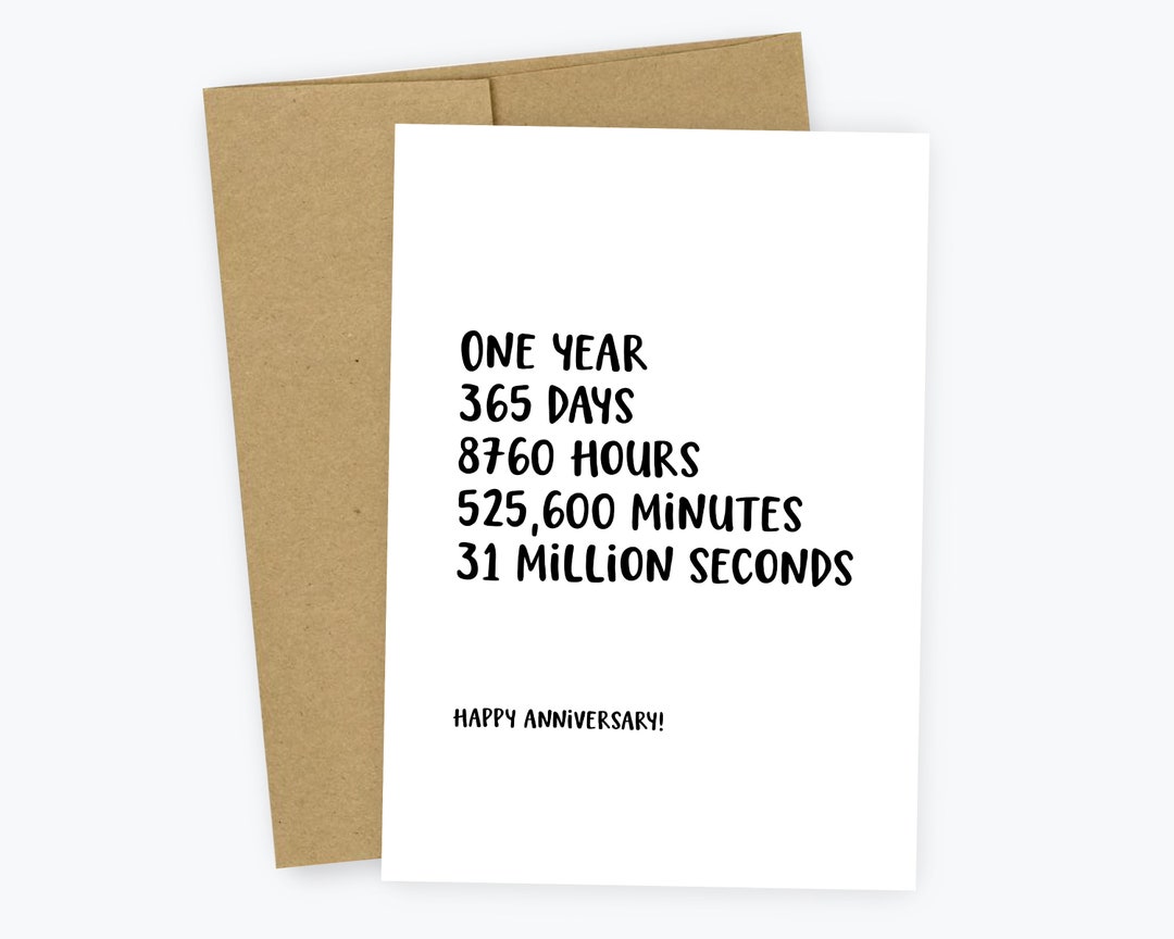 One Year Anniversary Card, First Anniversary Card, 1 Year, Boyfriend ...