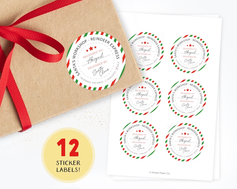 Official Santa Labels, Santa Claus Label, Gift Tag Stickers ...