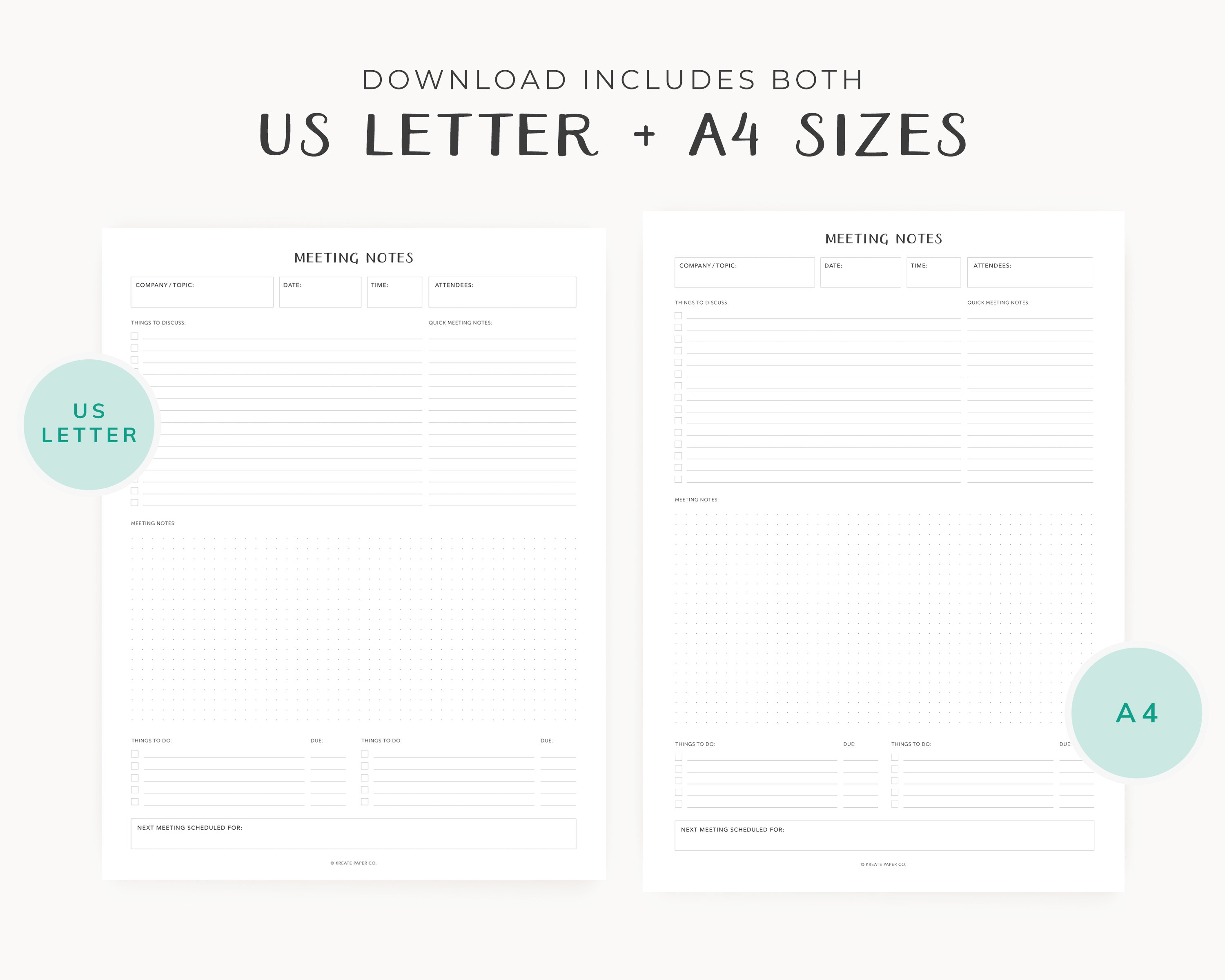 Meeting Agenda Printable, Meeting Notes, Planner, Meeting List Template ...