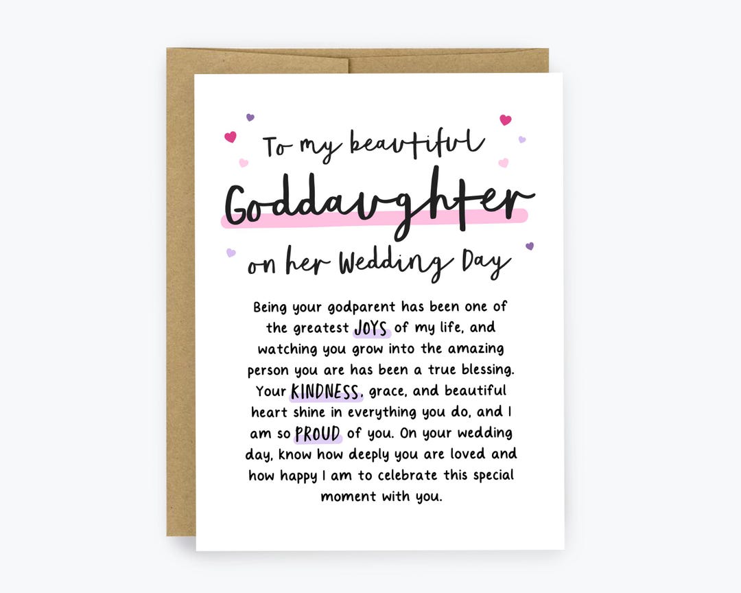To My Goddaughter on Her Wedding Day, Card to Goddaughter on Her ...