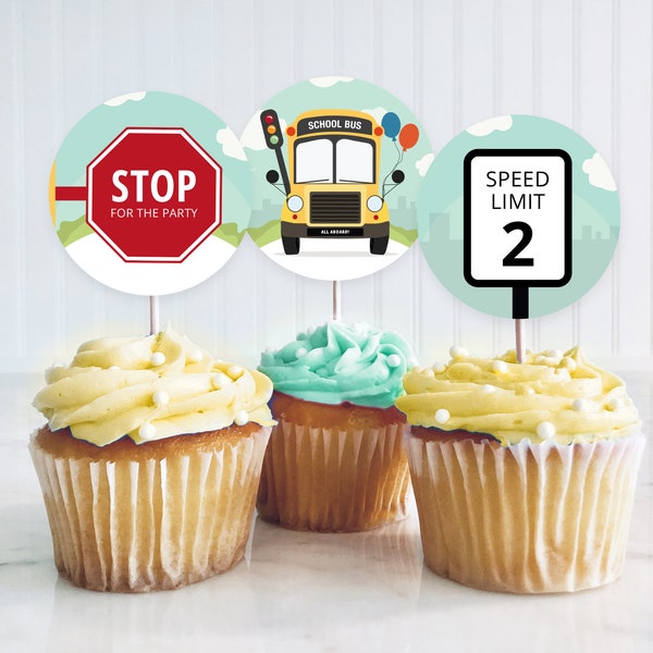 School Bus Cake Topper Digital - Etsy