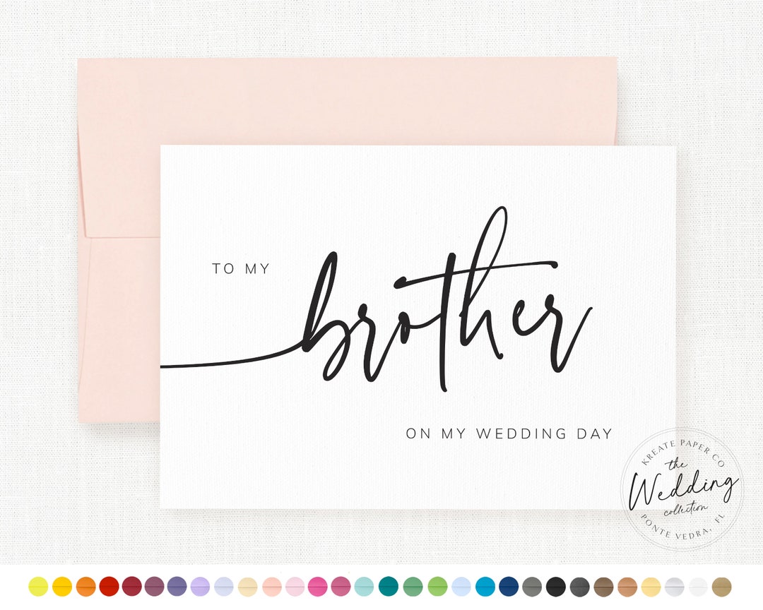 To My Brother on My Wedding Day, Brother Card, Sibling, Wedding Party ...