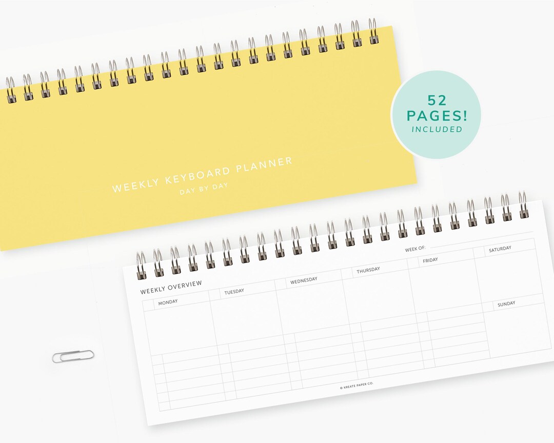 Weekly Keyboard Planner | Undated Desk Pad | Daily to Do List ...