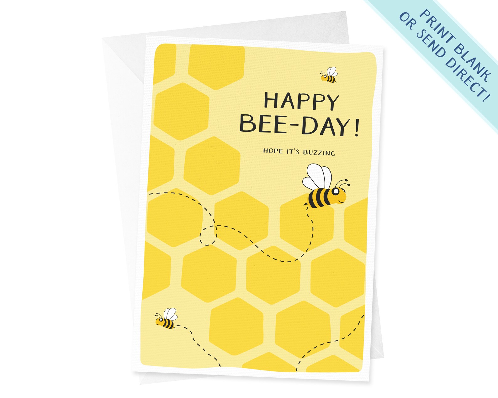 Cute Birthday Card Happy Bee-day Card Bumble Bee Birthday - Etsy